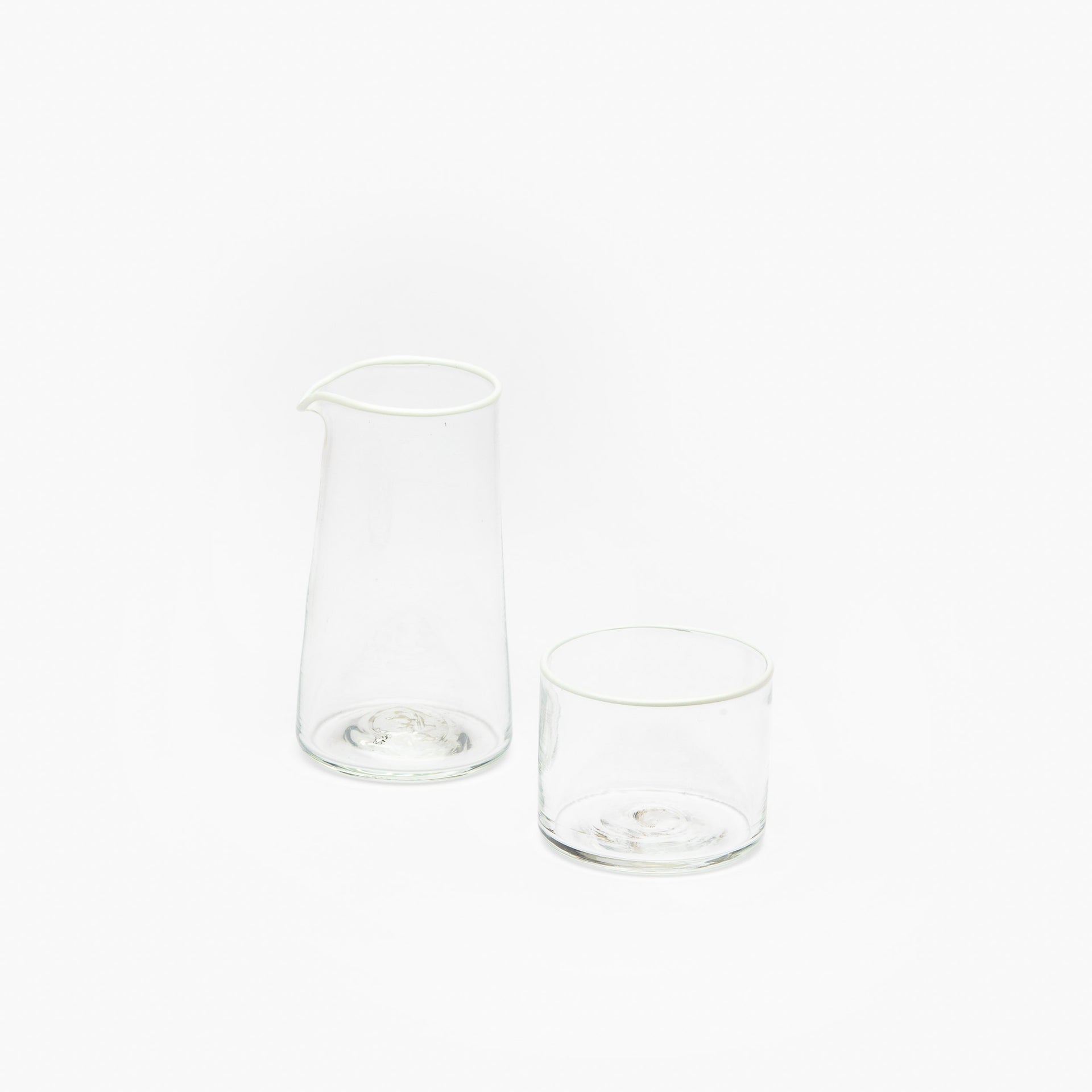 Cristallo A Bordo Bambola Jug, Clear / White - YALI